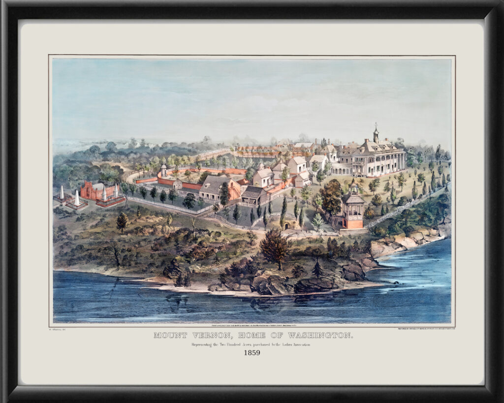 Mount Vernon VA 1859 Restored Map | Vintage City Maps