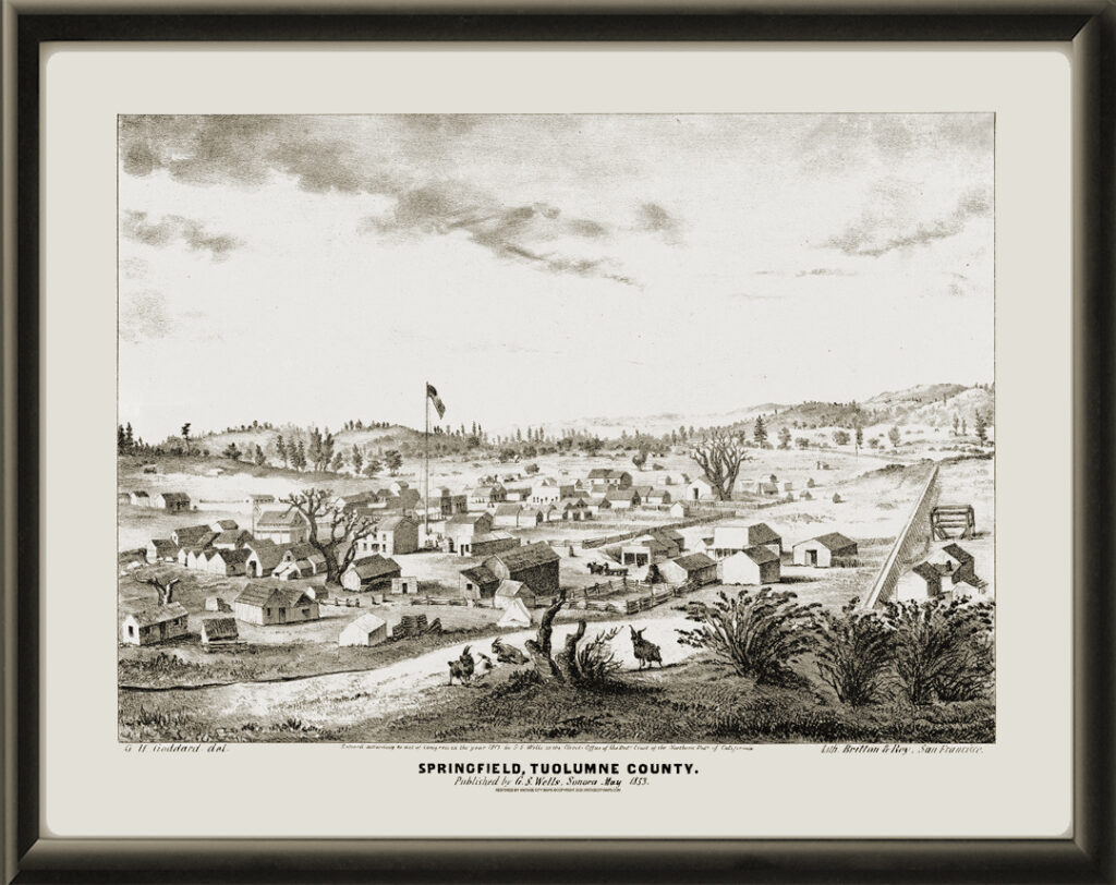 Springfield CA 1853 | Vintage City Maps - Restored Bird's Eye Views