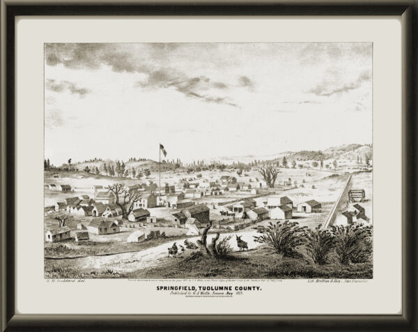 Springfield CA 1853 | Vintage City Maps - Restored Bird's Eye Views