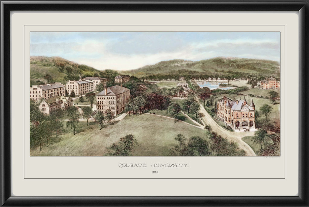 Colgate University - Hamilton NY 1912 Restored Map | Vintage City Maps