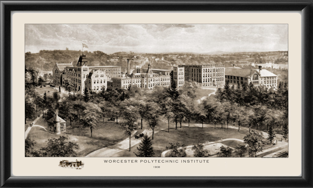 Worcester Polytechnic Institute 1908 - Vintage City Maps