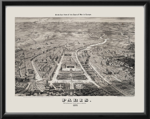 Paris France 1848 Restored Map | Vintage City Maps