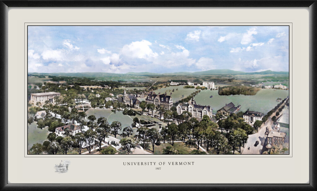 University of Vermont 1907 Restored Map | Vintage City Maps