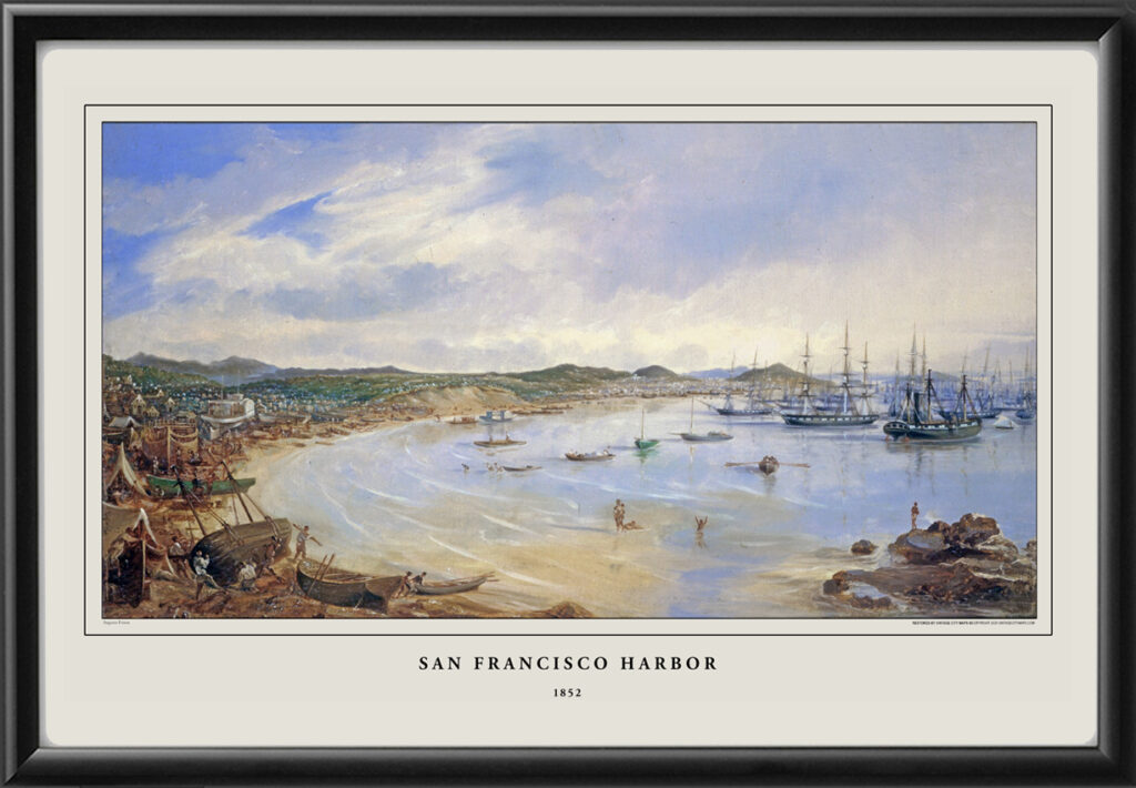 San Francisco CA 1852 Restored Map | Vintage City Maps