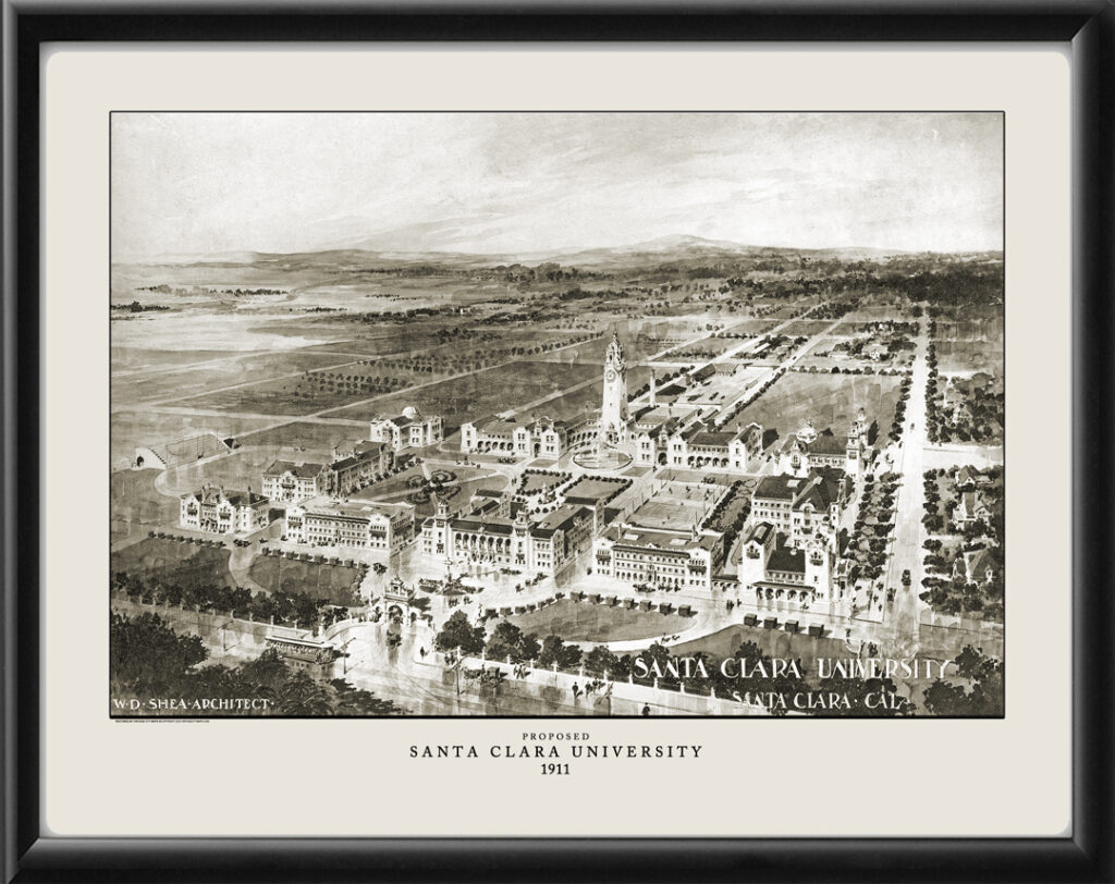Santa Clara University CA 1911 Restored Map | Vintage City Maps