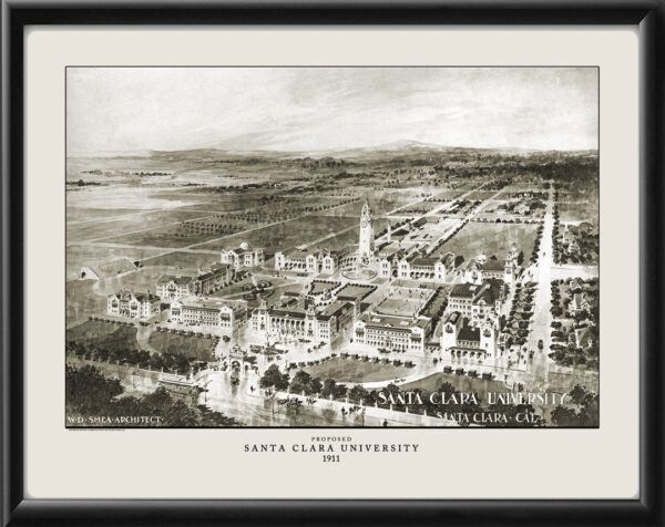 Santa Clara University CA 1911 Restored Map | Vintage City Maps