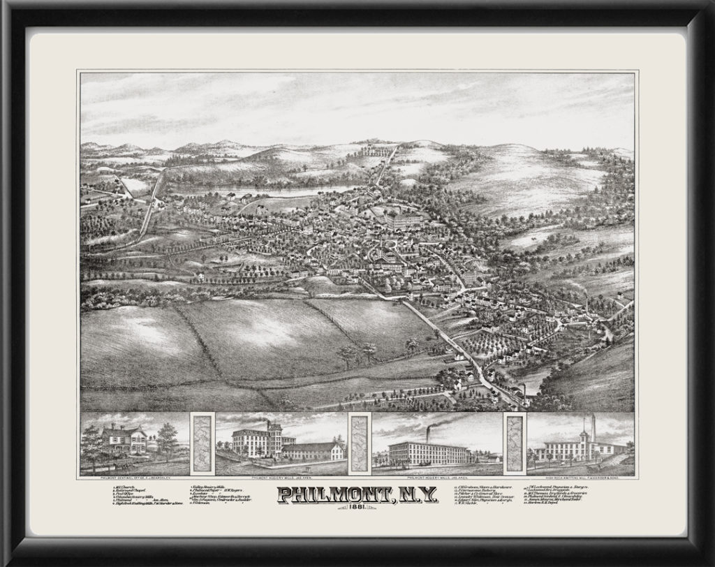 Philmont NY 1881 Restored Map | Vintage City Maps