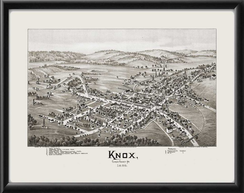 Knox PA 1898 Restored Map | Vintage City Maps