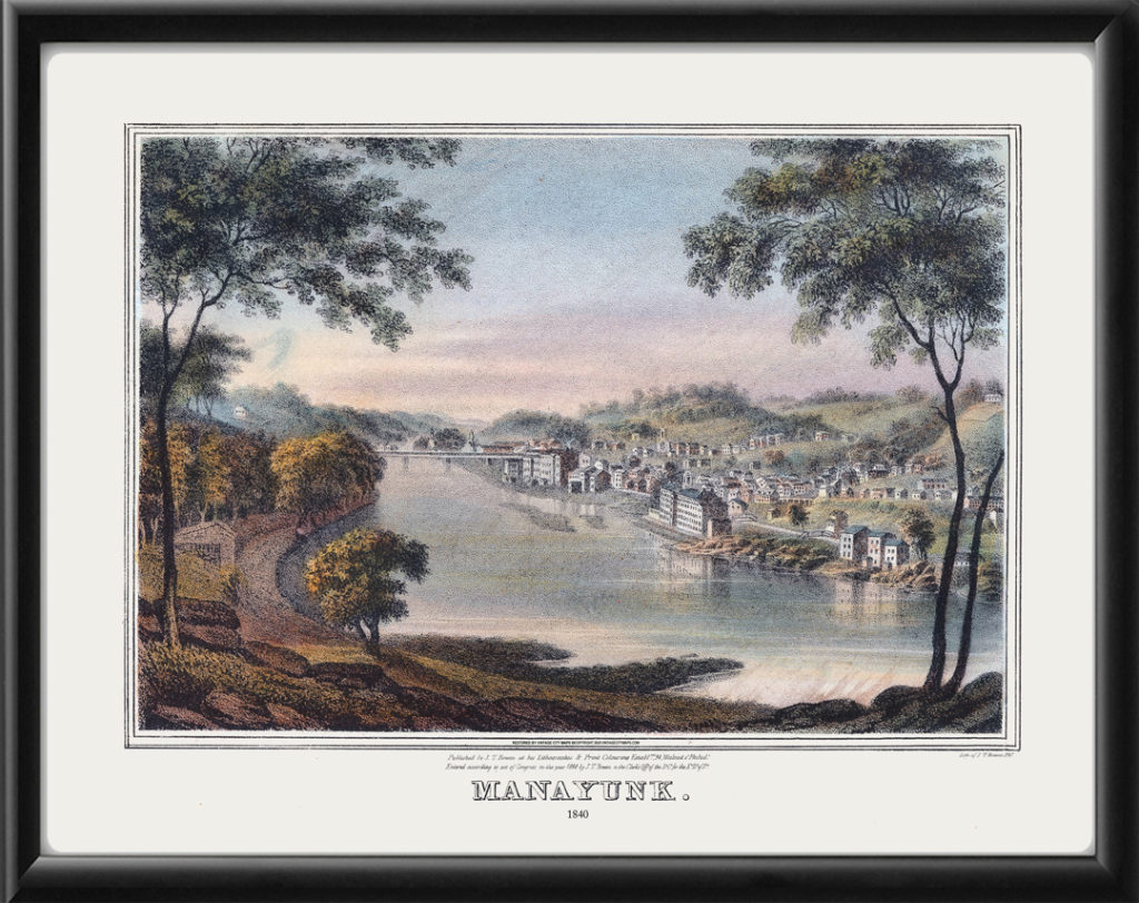 Philadelphia PA 1840 Restored Map | Vintage City Maps