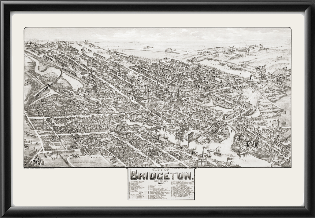 Bridgeton NJ 1886 Restored Map | Vintage City Maps