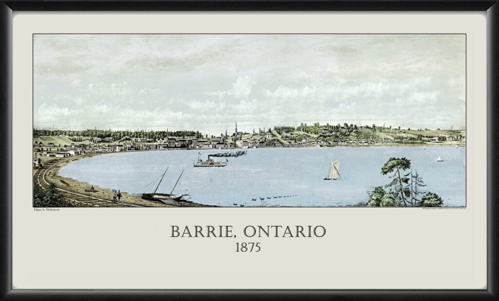 Barrie Ontario Canada 1875 Restored Map | Vintage City Maps
