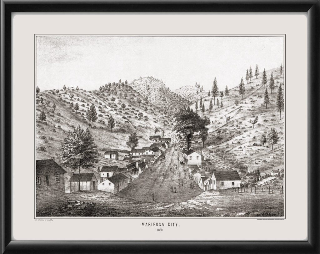 Mariposa CA 1850 Restored Map | Vintage City Maps