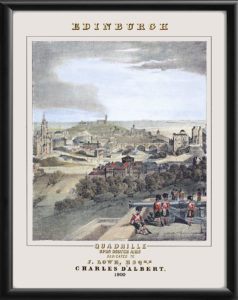 Edinburgh Scotland 1850 - Restored Bird's Eye View | Vintage City Maps