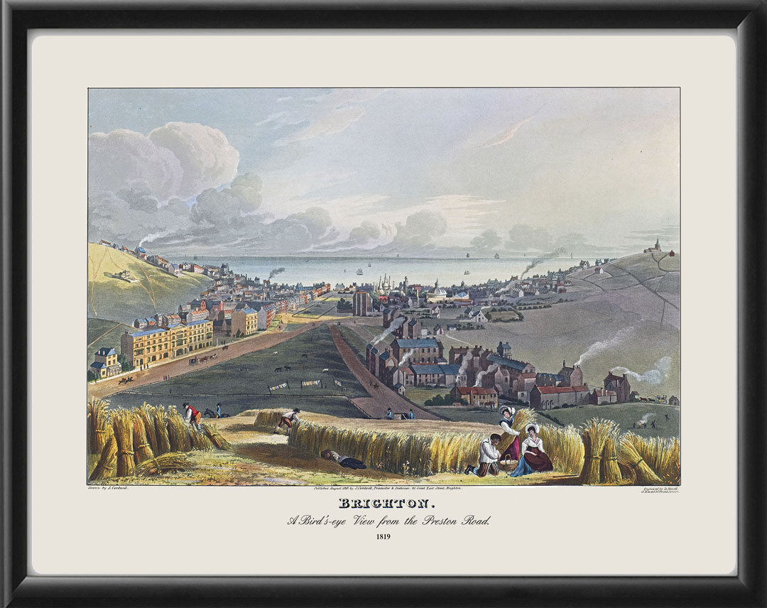 Brighton England 1819 Restored Map | Vintage City Maps