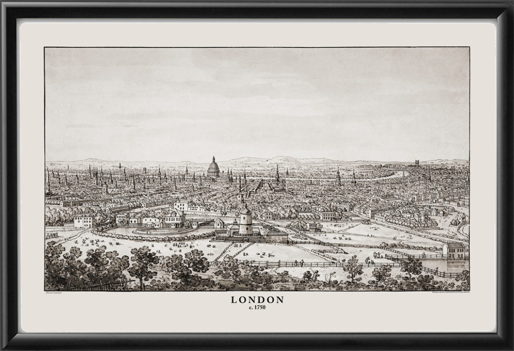 London England 1750 Restored Map | Vintage City Maps