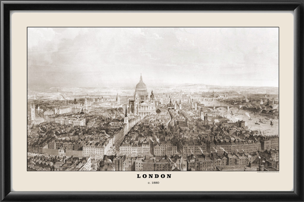 London England 1880 Restored Map | Vintage City Maps