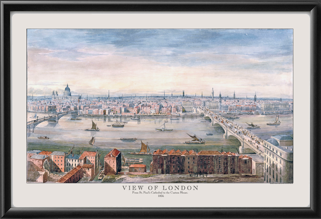 London England 1837 Restored Map | Vintage City Maps