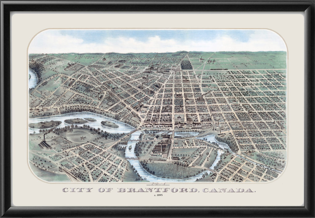 Brantford Ontario Canada 1895 Restored Map | Vintage City Maps