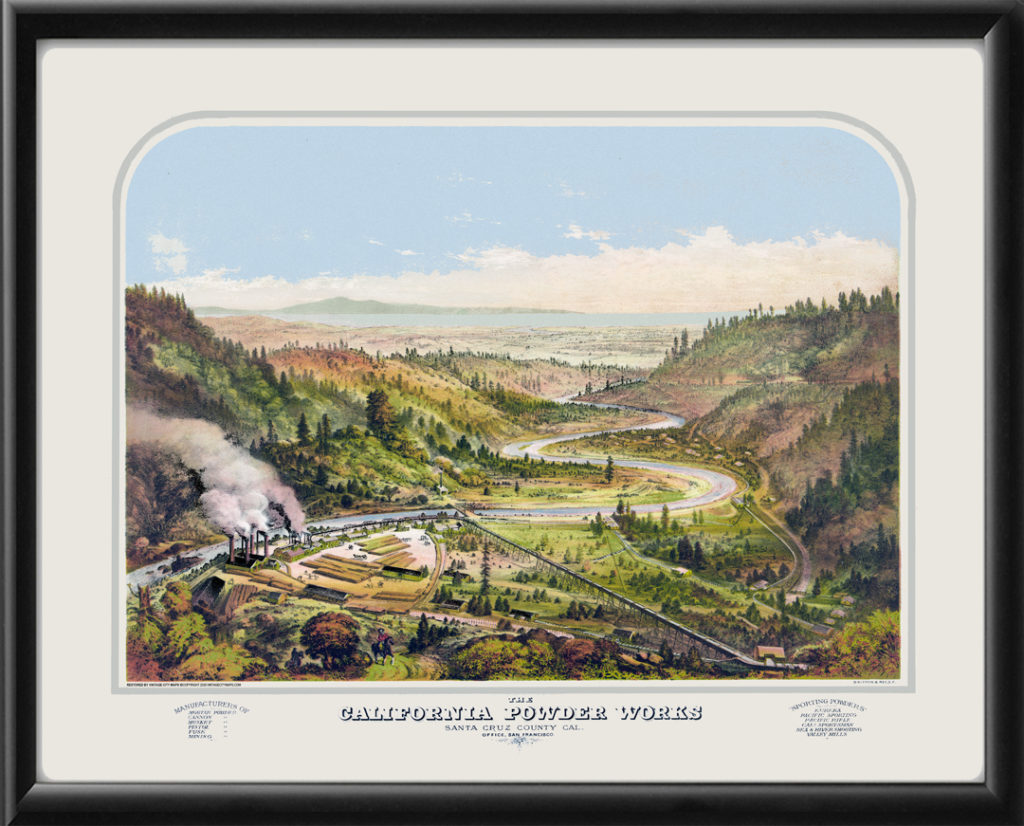 Santa Cruz CA 1878 Restored Map | Vintage City Maps