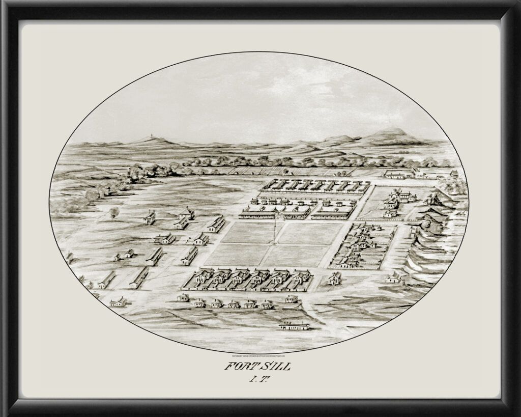 Fort Sill OK 1875 Restored Map | Vintage City Maps
