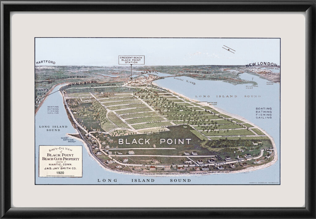 Black Point, Niantic CT 1920 Restored Map | Vintage City Maps