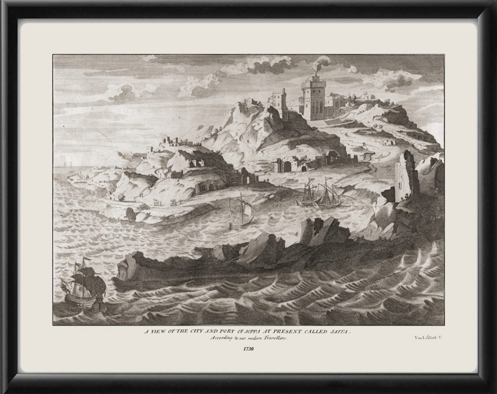 Jaffa Israel 1730 Restored Map | Vintage City Maps