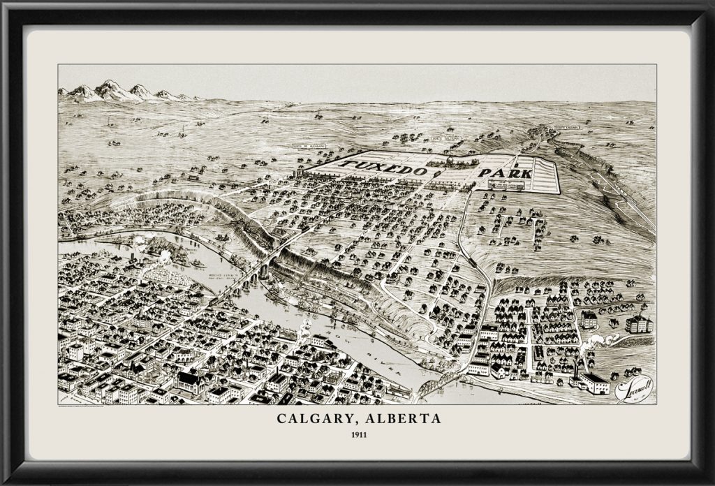 Calgary Alberta Canada 1911 Restored Map | Vintage City Maps