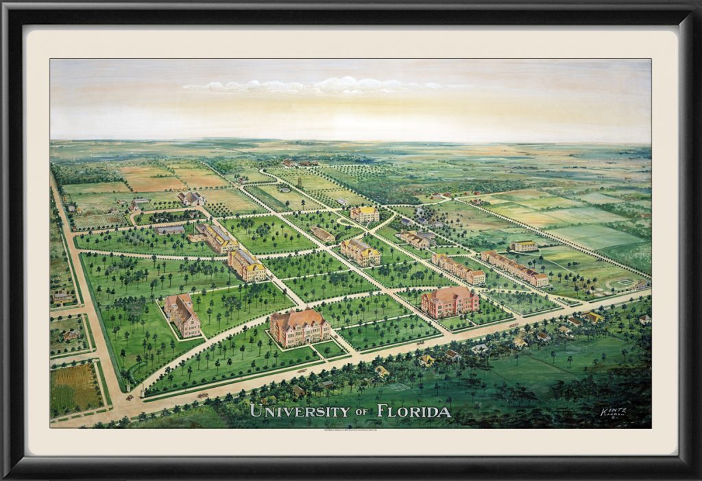 University of Florida 1916 Restored Map | Vintage City Maps