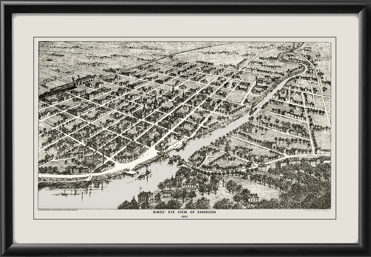 Emerson Manitoba 1882 Restored Map | Vintage City Maps