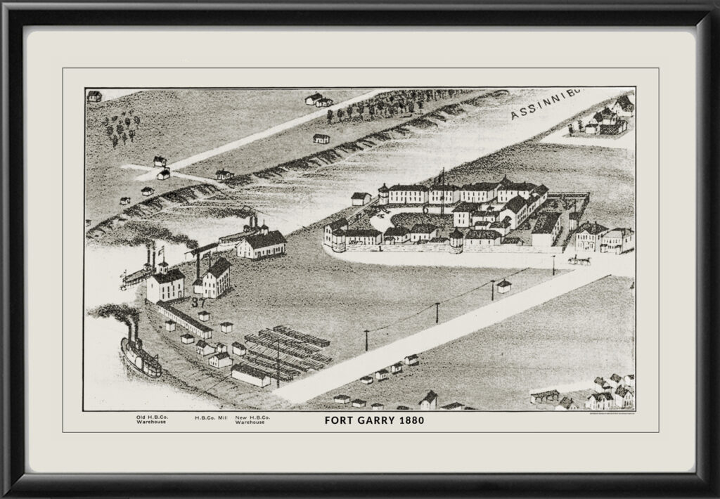 Fort Garry Manitoba 1880 Restored Map | Vintage City Maps