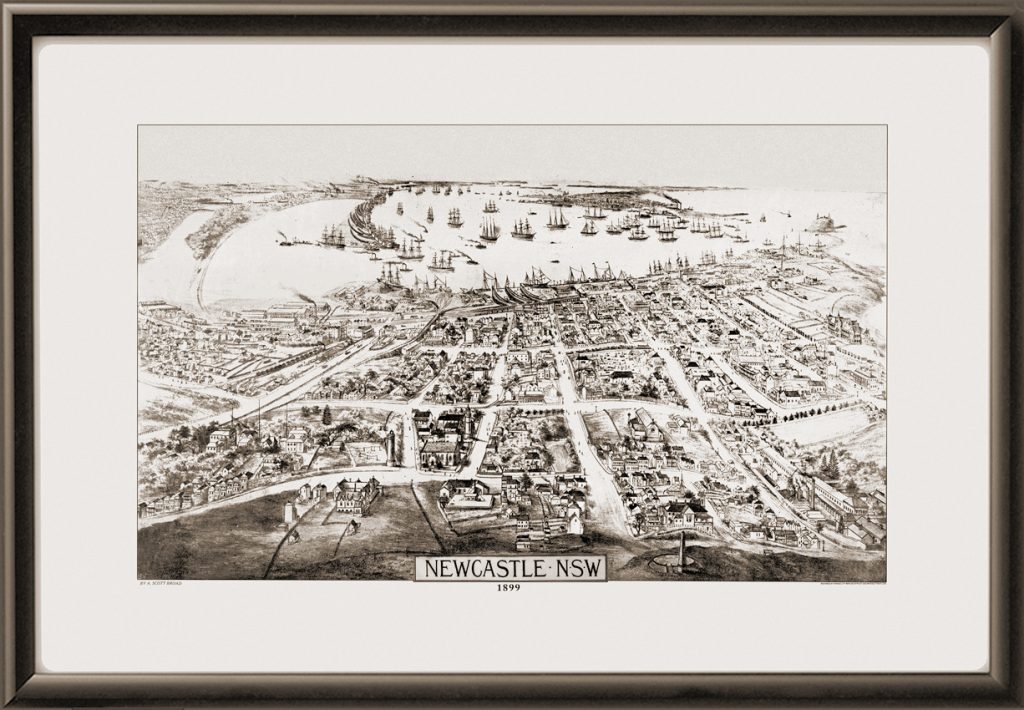 Newcastle NSW Australia 1889 Restored Map | Vintage City Maps