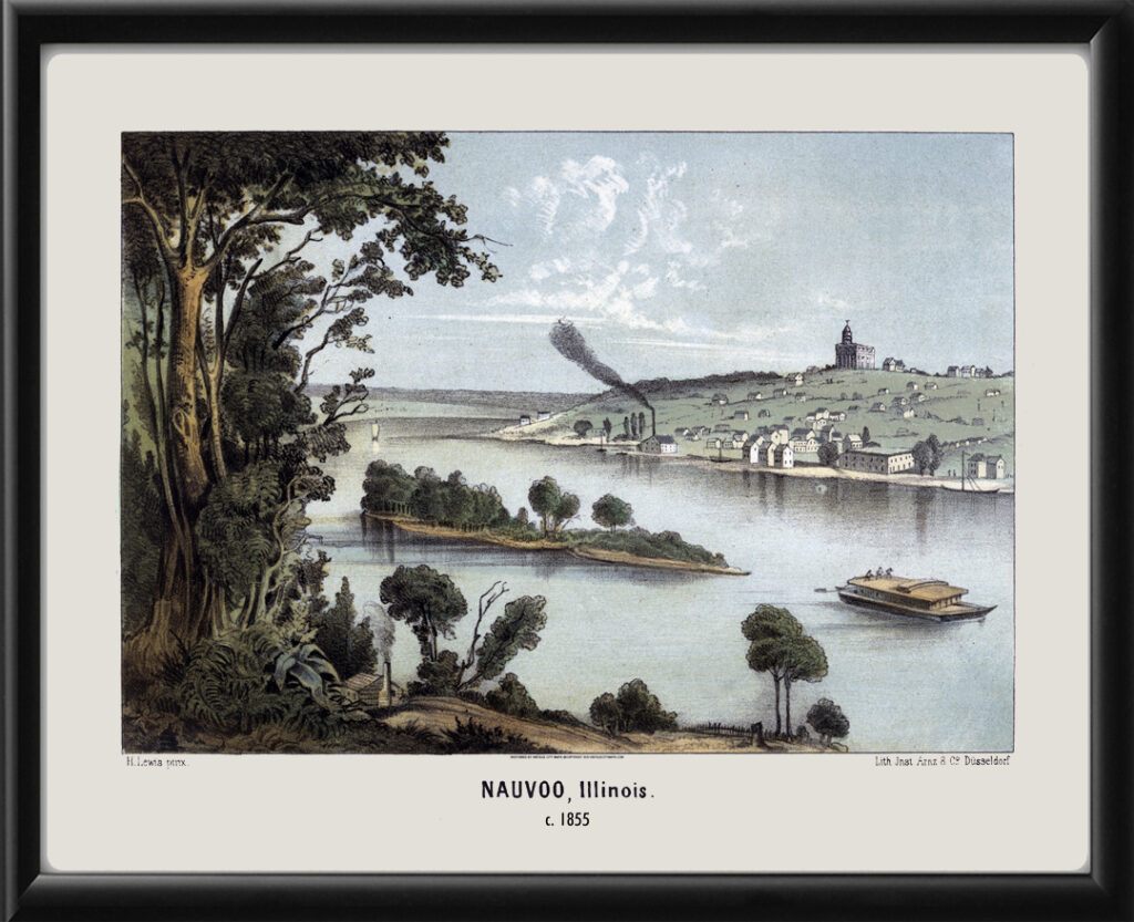 Nauvoo IL 1855 | Vintage City Maps - Restored Bird's Eye Views