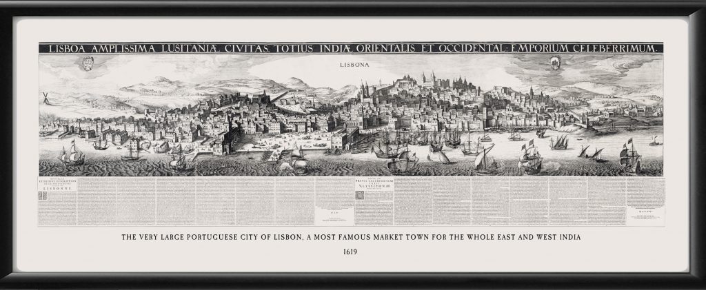 Lisbon Portugal 1619 Restored Map | Vintage City Maps