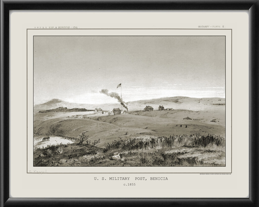 Benicia CA 1855 Restored Map | Vintage City Maps