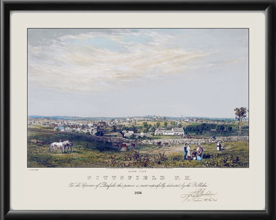 Pittsfield NH 1856 Restored Map | Vintage City Maps