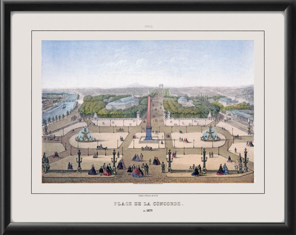 Paris France 1875 Restored Map | Vintage City Maps
