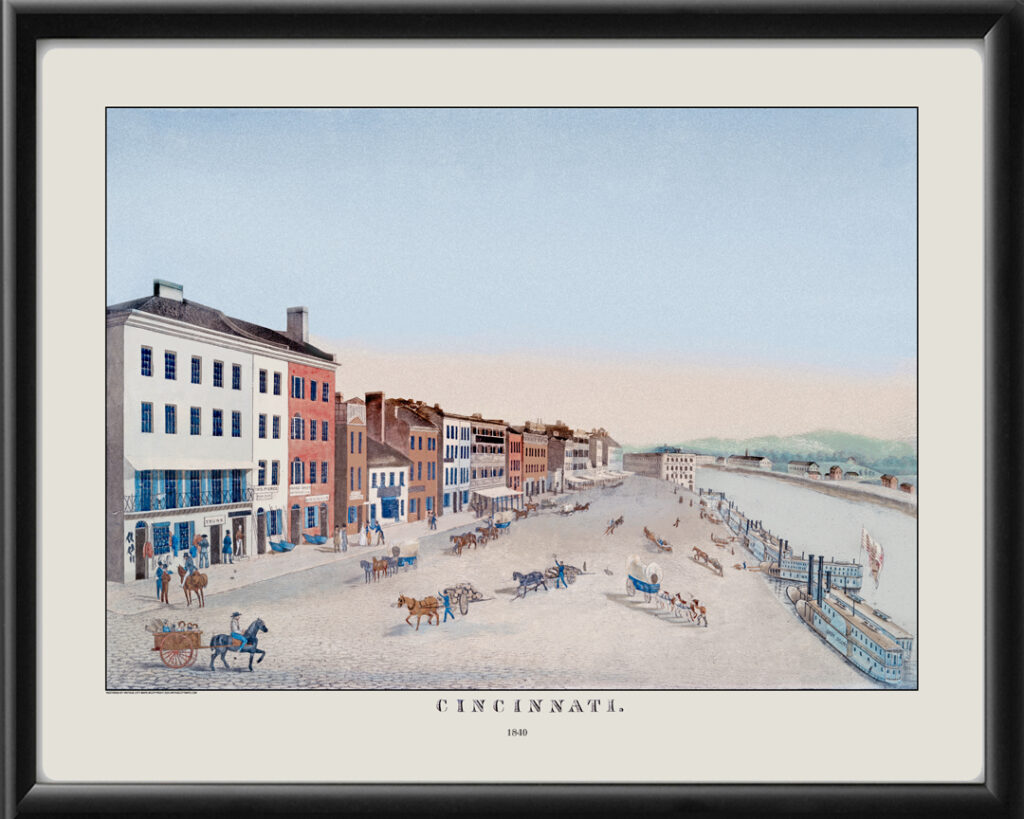 Cincinnati OH 1840 - 2 Restored Map | Vintage City Maps