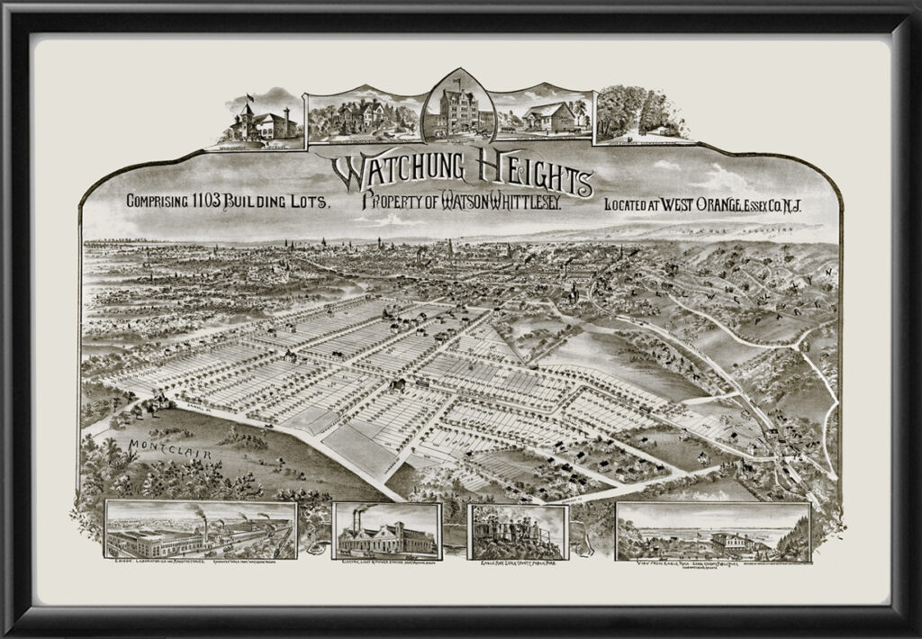 West Orange - Watchung Heights NJ 1898 - Vintage City Maps