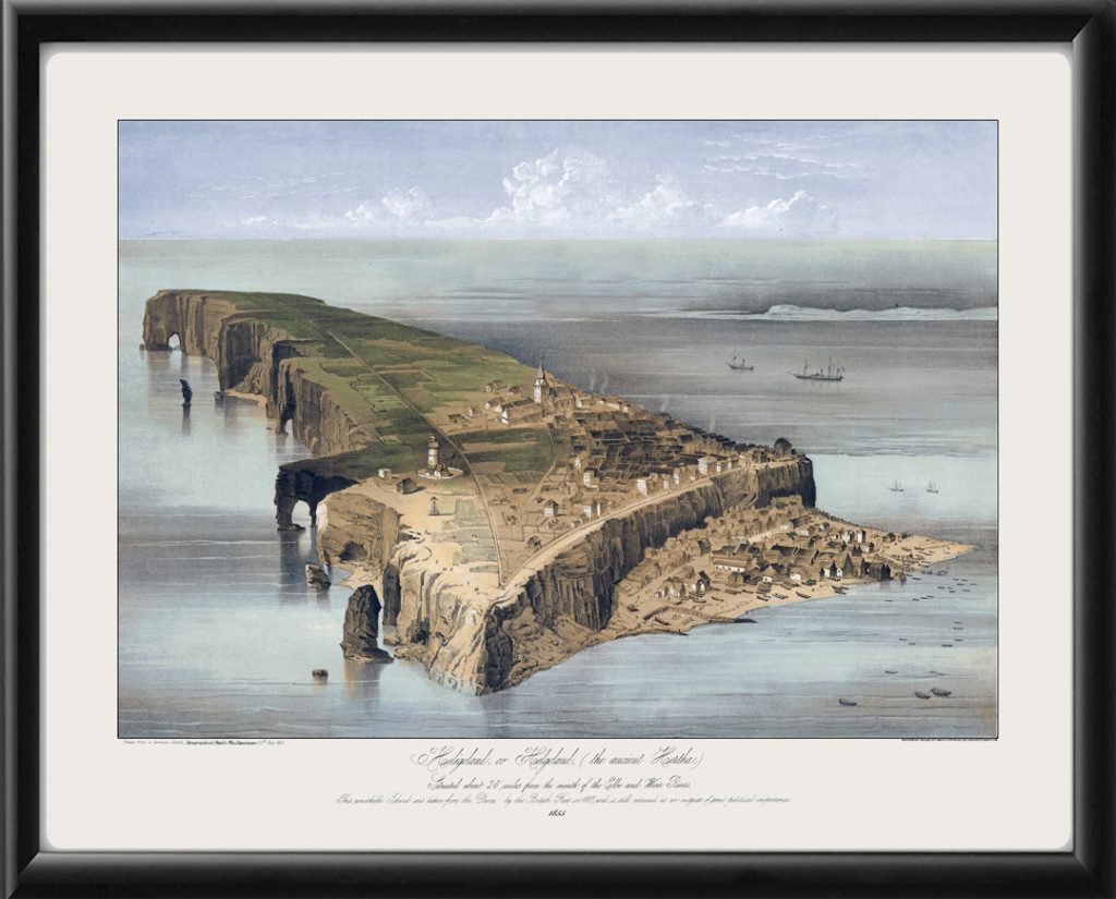 Heligoland Germany 1855 Restored Map | Vintage City Maps