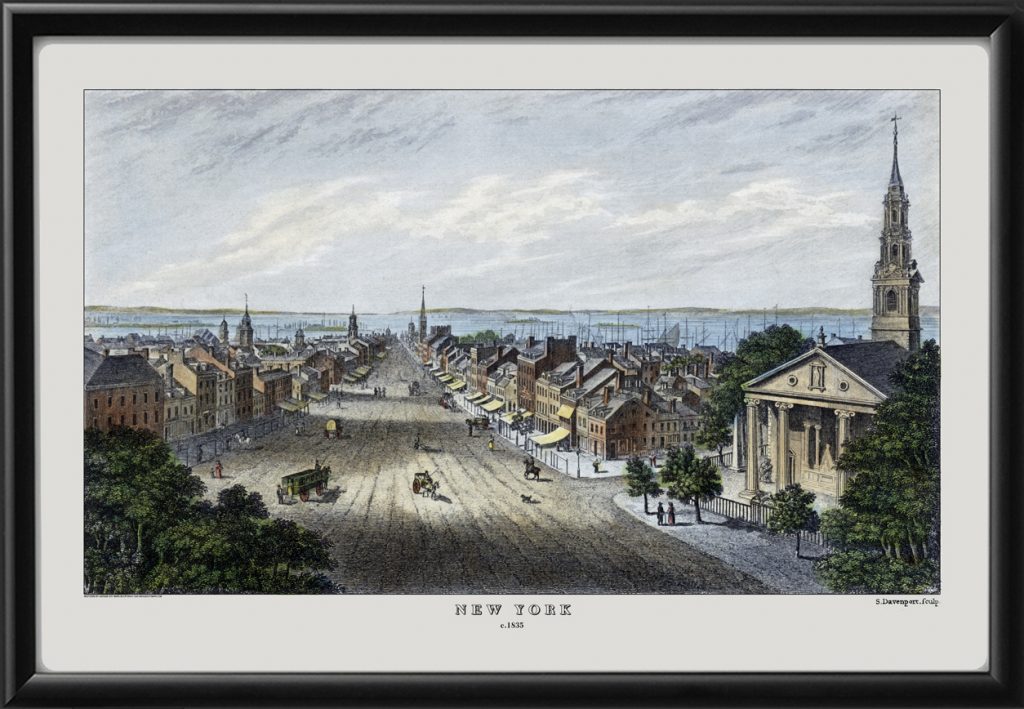 New York City NY 1835 Restored Map | Vintage City Maps