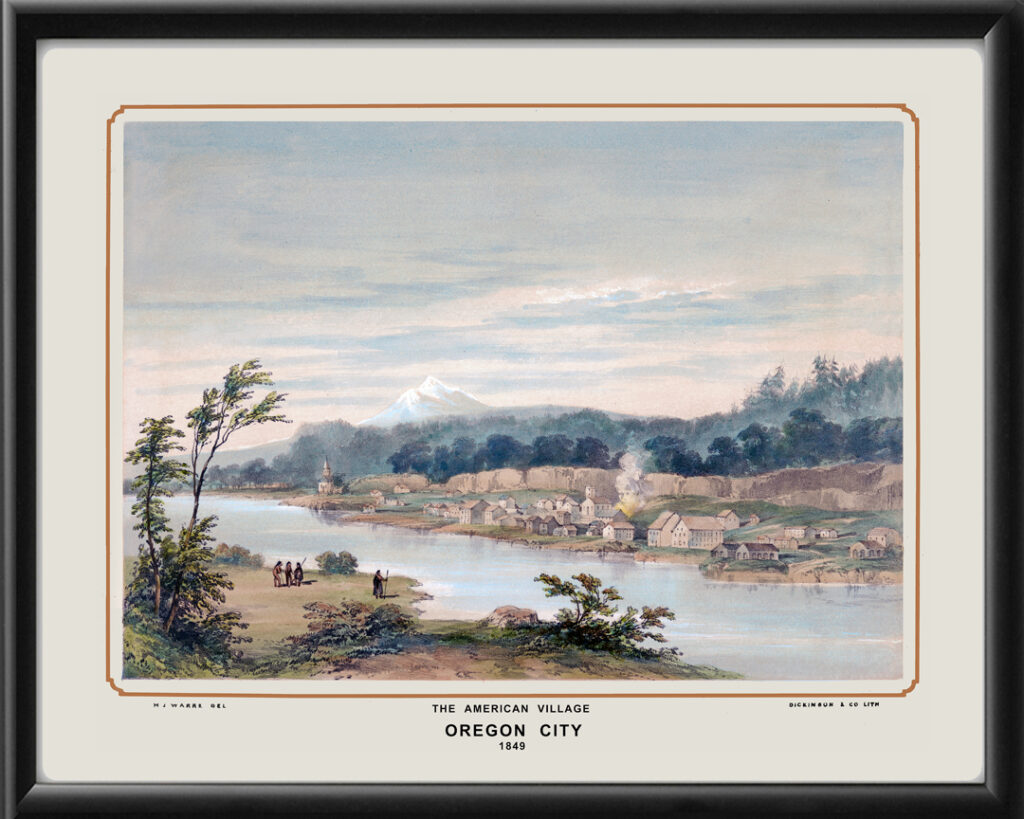 Oregon City OR 1849 Restored Map | Vintage City Maps