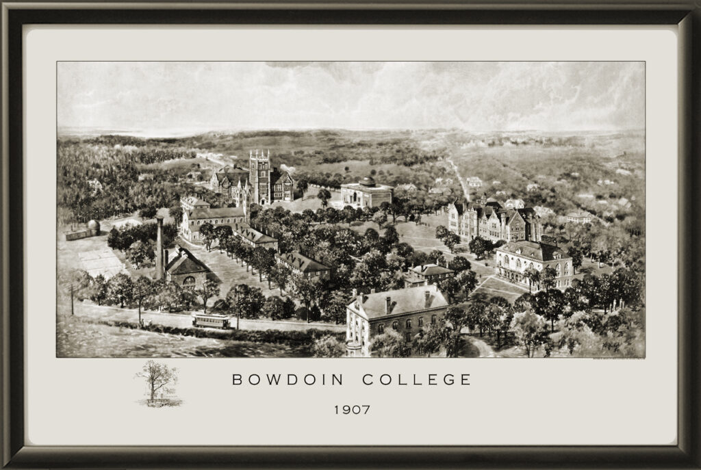 Bowdoin College 1907 Restored Map | Vintage City Maps