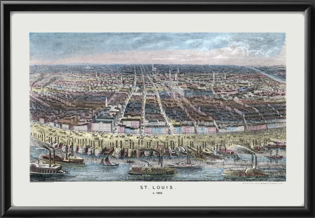 St. Louis MO 1855 Restored Map | Vintage City Maps
