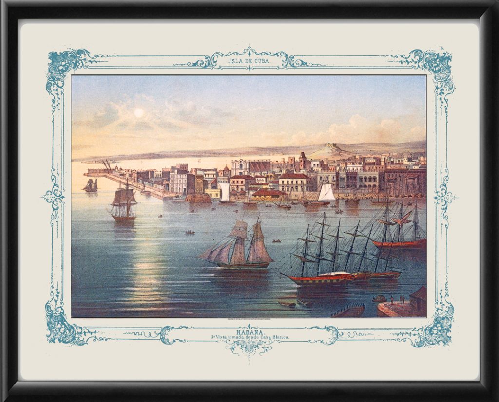 Havana Cuba 1850 #2 Restored Map | Vintage City Maps