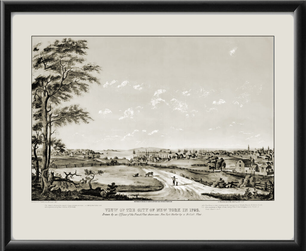 New York City NY 1792 Restored Map | Vintage City Maps