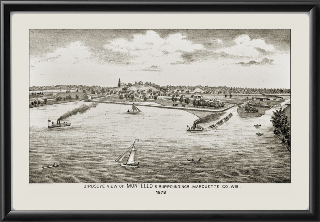 Montello WI 1878 Restored Map | Vintage City Maps