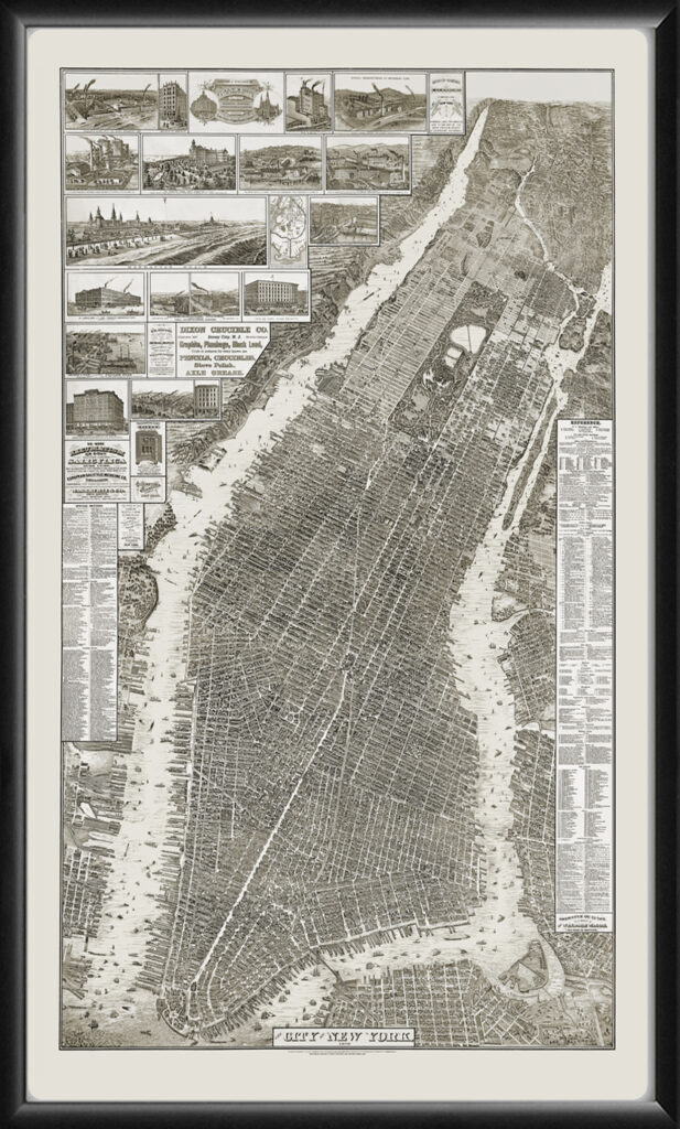 New York City NY 1879 - Vintage City Maps, Restored Maps