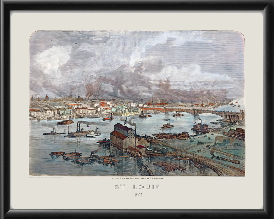 St. Louis MO 1876 Restored Map | Vintage City Maps