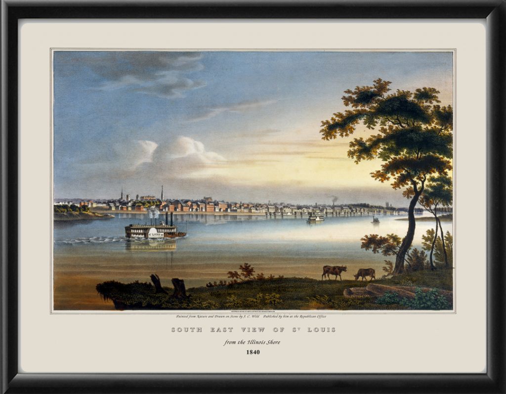 St. Louis MO 1840 Restored Map | Vintage City Maps