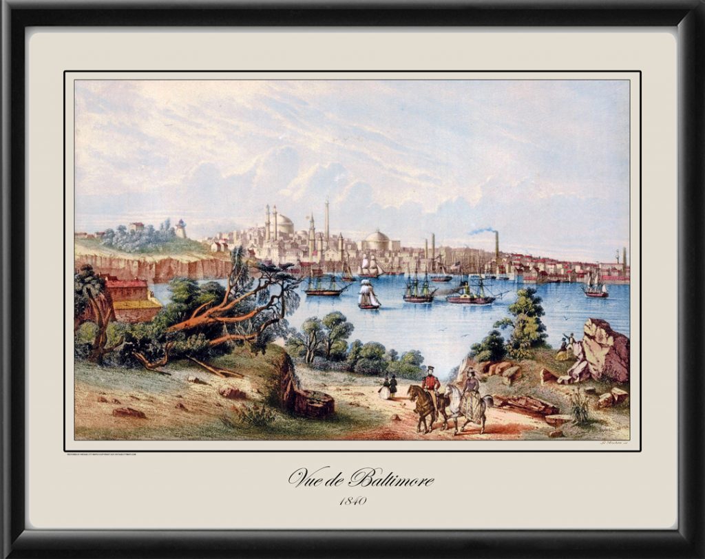 Baltimore MD 1840 Restored Map | Vintage City Maps